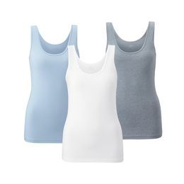 Tchibo - 3 Tops - Damen - Gr. S - hellblau