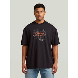 G-Star Raw G-STAR Herren T-Shirt "Coord Graphic Relaxed T-Shirt", schwarz, Gr. M, Obermaterial: 100% Baumwolle, Shirts