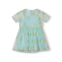 MINOTI Kleid M&auml;dchen Gr&ouml;&szlig;e 128/134 t&uuml;rkis / gold