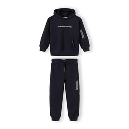 MINOTI Jogginganzug Jungen Gr&ouml;&szlig;e 104/110 schwarz / wei&szlig;