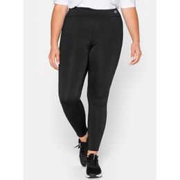 sheego Damen Funktionshose, schwarz, Gr. 40, unifarben, 90% Polyester, 10% Elasthan, Hosen