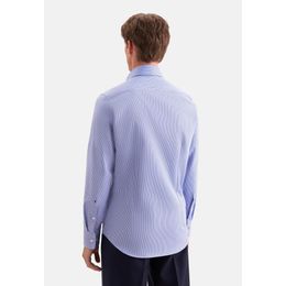 Seidensticker Herren Businesshemd "Schwarze Rose"mittelblau, Gr. 37, gestreift, 100% Baumwolle, Hemden, Slim 1/1 Kentkragen Gestreift