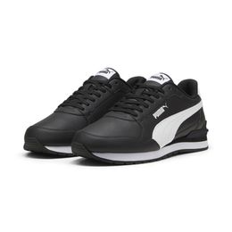 Puma Damen Sneaker "ST Runner v4 Sneakers Erwachsene", Gr. 44,5, schwarz-wei&szlig;, Obermaterial: Kuhleder, Synthetik, Leder. Futter: Textil. Innensohle: