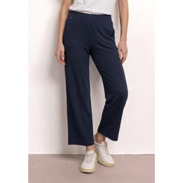 Street One Damen Jerseyhose, blau, Gr. 40, unifarben, Jersey, 95% Viskose, 5% Elasthan, Hosen, High Waist
