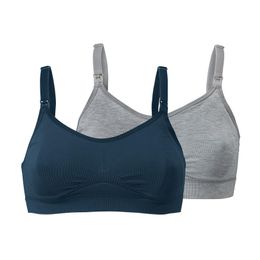 Tchibo - 2 Seamless-Still-BHs - Damen - Gr. S - dunkelblau