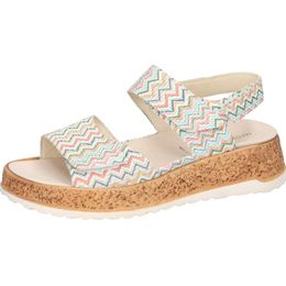 Waldl&auml;ufer WALDL&Auml;UFER Damen Plateausandale "H-LIBBY", Gr. 5, bunt, Nappaleder, gemustert, Schuhe, Sommerschuh, Sandalette, Bequemschuh mit Klettverschl&uuml;sse,