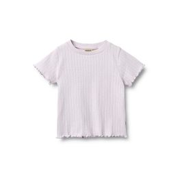 Wheat M&auml;dchen T-Shirt "Wheat Ripp-T-Shirt S/S Irene", lila, Gr. 110, unifarben, 100% Baumwolle, Shirts