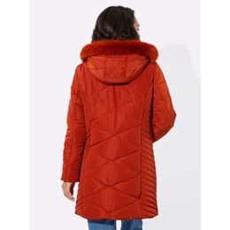Casual Looks Damen Langjackerostrot, Gr. 38, unifarben, 100% Polyester, Fellimitat:100% Polyester, Wattierung:100% Polyester, Jacken