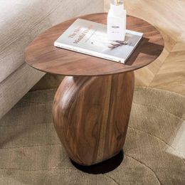 Pharao24.de Designtisch Massivholztisch in Holz Braun und organischer Form