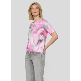 Rabe Damen Print-Shirt "T-Shirt", pink, Gr. 36, gemustert, 48% Baumwolle, 48% Modal, 4% Elasthan, Shirts