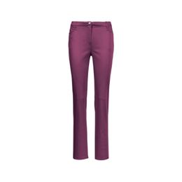GOLDNER Damen Stoffhose "Kurzgr&ouml;&szlig;e Baumwollhose mit Dehnbund", lila, Gr. 23, Obermaterial: 98% Baumwolle CO. 2% Elasthan EL., Hosen, Ohne