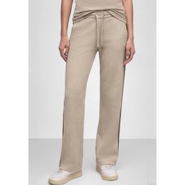 Street One Damen Stoffhose, beige, Gr. 44, unifarben, Stoff, 62% Polyester, 33% Viskose, 5% Elasthan, Hosen, Elastikbund mit Tunnelzug