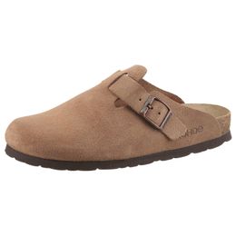 Rohde Damen Clog "Alba", Gr. 41, braun, Veloursleder, Schuhe, Leder Mules, Hausschuh mit leichter Laufsohle in Weite G (weit)