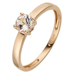 Jobo Damen Goldring, 54, Ros&eacute;gold 585, rosa, Ros&eacute;gold 585, Fingerringe, 585 Ros&eacute;gold mit 1 Morganit