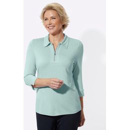 CLASSIC Damen Poloshirt "Poloshirt", gr&uuml;n, Gr. 44, gebl&uuml;mt, gemustert, mehrfarbig, 95% Viskose, 5% Elasthan, Shirts
