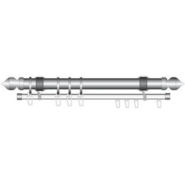 U-Schiene Liedeco, B:1,95cm L:170cm T:1,6cm, braun, Metall, Gardinenstangen, "U-STORELAU01GS"