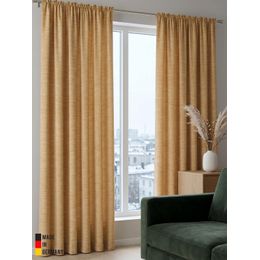 Vorhang WIRTH, B:131cm H:225cm, beige, Chenille, Polyacryl, Wohnzimmer, Gardinen, "Trondheim B", nach Ma&szlig;