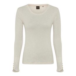 BOSS Orange Damen Langarmshirt "Edeline Premium Damenmode", beige, Gr. XL, unifarben, Single Jersey, Obermaterial: 94% Baumwolle, 6% Viskose, Shirts,