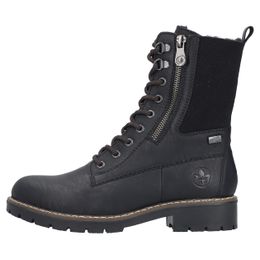 Rieker Damen Winterstiefelette, Gr. 38, schwarz, Lederimitat, unifarben, Schuhe, Winterboots, Schn&uuml;rboots mit wasserabweisender RiekerTEX-Membran