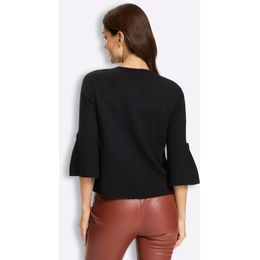 Heine Damen Strickjacke, schwarz, Gr. 46, unifarben, 50% Viskose, 25% Polyester, 25% Polyamid, Strickjacken