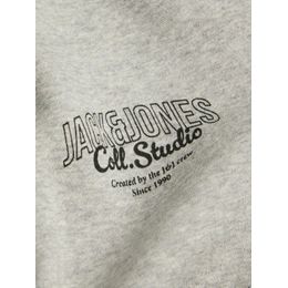 Jack & Jones JACK & JONES Herren Kapuzensweatjacke "JJMAKOTO SWEAT ZIP HOOD", grau, Gr. S, meliert, angeraute Sweatware, Obermaterial: 80% Baumwolle, 20%