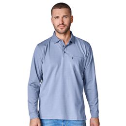 Casamoda Herren Langarm-Poloshirt "Casamoda Polo-Shirt Langarm uni", blau, Gr. 4XL, 60% Baumwolle, 40% Polyester, Shirts