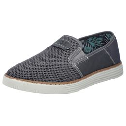 Rieker Herren Slipper, Gr. 40, grau, Lederimitat, Textil, Schuhe, Espadrilles, Sommerschuh mit kontrastfarbenen Ziern&auml;hten
