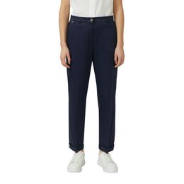 Damen Anzughose, blau, Gr. 38, s.Oliver BLACK LABEL, unifarben, Web, Obermaterial: 97% Baumwolle, 3% Elasthan, Hosen, mit Taschen