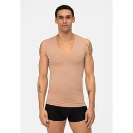 OLYMP Herren T-Shirt "OLYMP Level Five Unterzieh-T-Shirt, Body Fit", beige, Gr. L, 94% Baumwolle, 6% Elasthan, Shirts