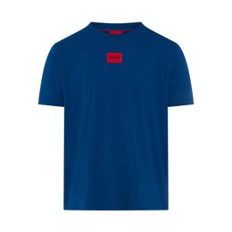 Hugo Herren T-Shirt "Diragolino", blau, Gr. L, unifarben, Single Jersey, Obermaterial: 100% Baumwolle, Shirts, Rundhalsausschnitt, Regular Fit,