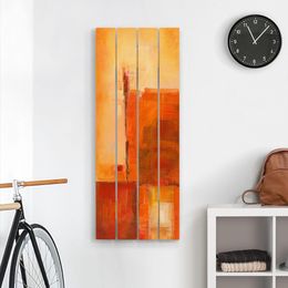 Bilderwelten Holzbild originell orange Abstrakt nat&uuml;rlicher Effekt - Abstrakt Orange Braun - Deko Wohnzimmer Schlafzimmer