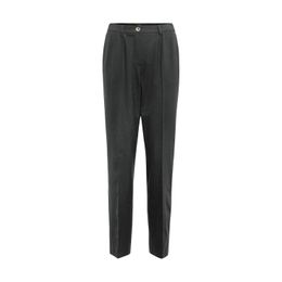 GOLDNER Damen Stoffhose "B&uuml;gelfaltenhose mit Teildehnbund", grau, Gr. 42, Obermaterial: 63% Polyester PES. 34% Viskose CV. 3% Elasthan EL., Hosen,
