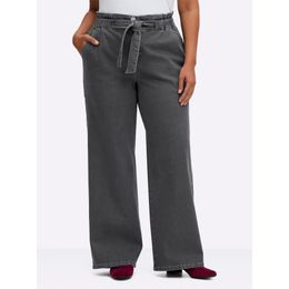 sheego Damen Bequeme Jeans, grau, Gr. 48, unifarben, 98% Baumwolle, 2% Elasthan, Jeans