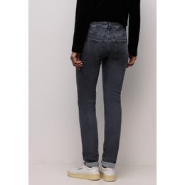 Street One Damen Slim-fit-Jeans, grau, Gr. 36, unifarben, Jeans, 82% Baumwolle, 15% Polyester, 3% Elasthan, Jeans, 5-Pocket-Style