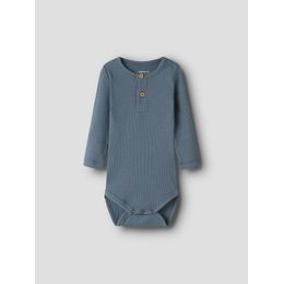 name it M&auml;dchen Langarmbody "NBMKAB LS BODY NOOS", Gr. 92, blau, Feinripp, Obermaterial: 57% Baumwolle, 38% Modal, 5% Elasthan, unifarben, Bodys