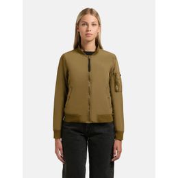 Khujo Damen Bomberjacke "Denz", braun, Gr. XS, Material: 100% Nylon, Jacken, Matte Damen &Uuml;bergangsjacke mit B&uuml;ndchen