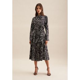 Seidensticker Damen Sommerkleid "Schwarze Rose", schwarz, Gr. 40, bedruckt, 98% Baumwolle, 2% Elasthan, Kleider, 1/1 Kragen Druck