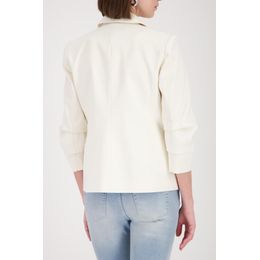 monari Damen Blouson "Jacke Blazer Kr&auml;usel&auml;rmel", wei&szlig;, Gr. 40, unifarben, Web, Obermaterial: 66% Baumwolle, 29% Polyamid, 5% Elasthan. Futter: 100%