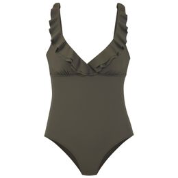 JETTE Damen Badeanzug, gr&uuml;n, Gr. 38, Polyamid, Badeanz&uuml;ge, mit eleganter R&uuml;sche und Shaping-Effekt
