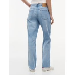Tommy Jeans Damen Straight-Jeans "KIRA MR SLIM STR BJ0111"denim light, Gr. 31, unifarben, Denim/Jeans, Obermaterial: 99% Baumwolle, 1% Elasthan,
