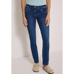 Cecil Damen Comfort-fit-Jeansmid blau used wash, Gr. 28, unifarben, Jeans, 75% Baumwolle, 23% Polyester, 2% Elasthan, Jeans, 5-Pocket-Style