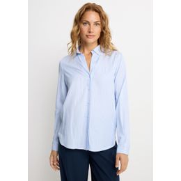 Lascana Damen Hemdbluse, blau, Gr. 40, gestreift, Web, Obermaterial: 100% Lyocell, Blusen, aus Lyocellqualit&auml;t, Streifenbluse mit langen &Auml;rmeln