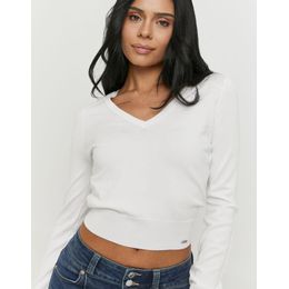 Tally Weijl Damen Strickpullover "SPUVISMARTI"sanftes wei&szlig;, Gr. M, Strick, Obermaterial: 68% Viskose, 32% Nylon, Pullover, Viskosemischung, Basic,