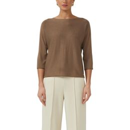Damen 3/4 Arm-Pullover, braun, Gr. 48, s.Oliver BLACK LABEL, unifarben, Strick, Obermaterial: 90% Viskose, 10% metallisierte Fasern, Pullover, mit