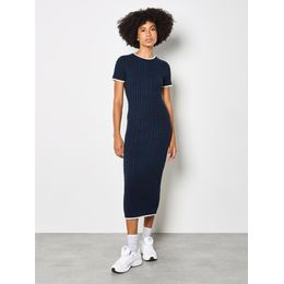 Apricot Damen Strickkleid "Midi-Kleid mit Zopfmuster", blau, Gr. 38, uni, Strick, Obermaterial: 30% Polyester PES. 28% Viskose CV. 24% sonstige