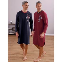 w&auml;schepur W&Auml;SCHEPUR Herren Nachthemd "Nachthemden", Gr. 48, schwarz, 100% Baumwolle, bedruckt, gemustert, unifarben, Kleider