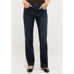 Angels Damen Straight-Jeans "Lara", blau, Gr. 42, Denim/Jeans, Obermaterial: 89% Baumwolle, 8% Polyester, 3% Elasthan, Jeans, Wide Leg