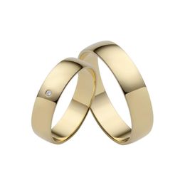 Firetti Damen Trauring "Schmuck Geschenk Gold Hochzeit Ehering Trauring "LIEBE"", 23, ohne Brillant, Gelbgold 375, 5mm, gold, Gelbgold 375,