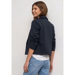 Street One Damen Kurzjackeshadowed navy, Gr. 44, unifarben, Stoff, 65% Viskose, 30% Nylon, 5% Elasthan, Jacken, mit Zipper