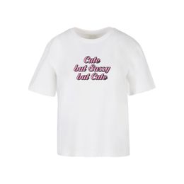 MISS TEE Damen T-Shirt "Miss Tee Cute But Sassy Tee", wei&szlig;, Gr. L, bedruckt, 100% Baumwolle, Shirts